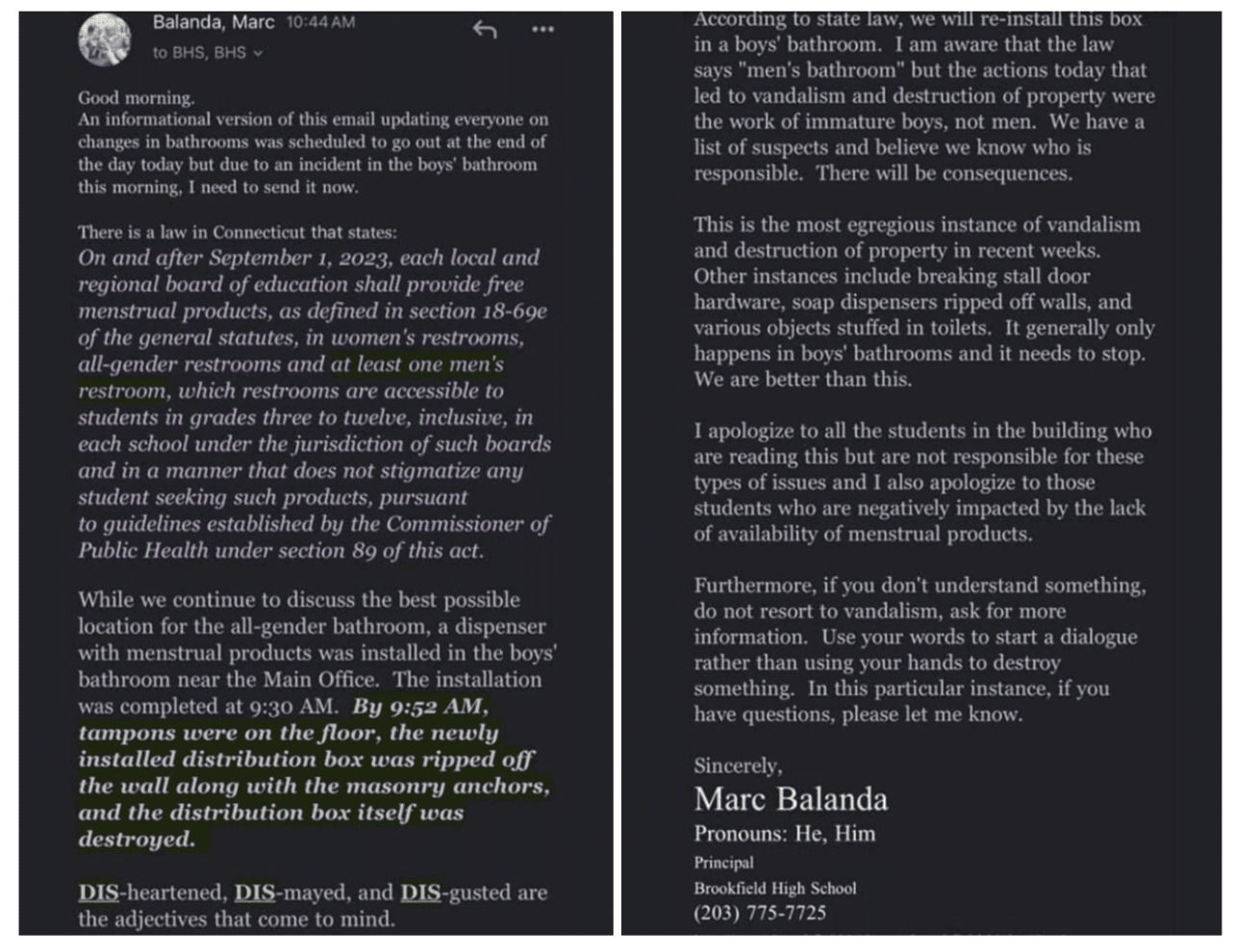 Tampon Dispenser In Boys’ Restroom Removed By Students Within 20 ...